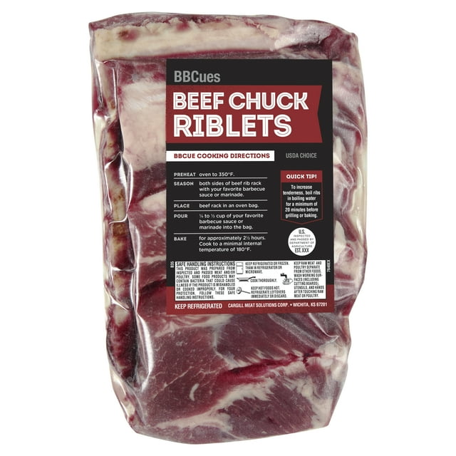 Beef Chuck Riblets, Fresh 1.6-2.6 lb - Walmart.com