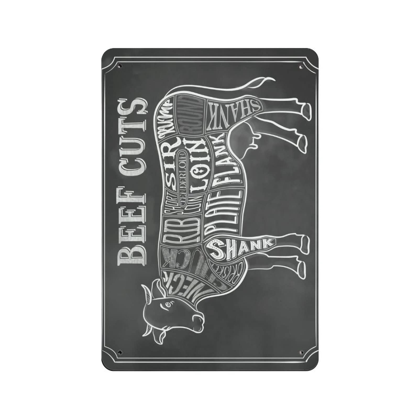 Beef Cuts Metal Aluminium Sign Vintage Wall Decoration Metal Plaques ...