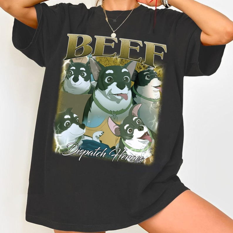 Beef Dispatch Video Game Graphic Dog Character Shirt Vintage 90s Style ...