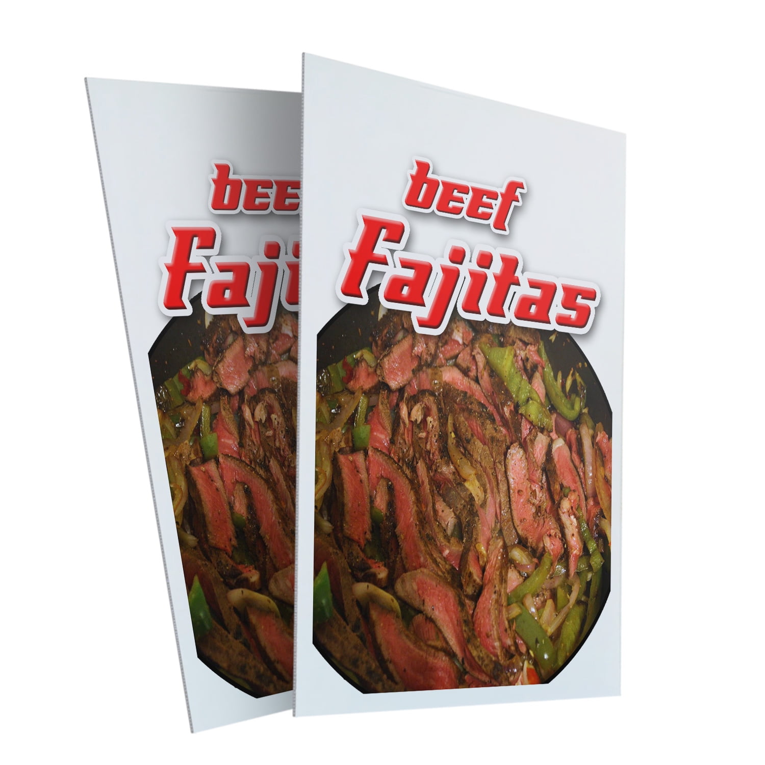 Beef Fajitas (2-PACK) 24" x 36" Plastic Signs | Sign Insert 4mm ...