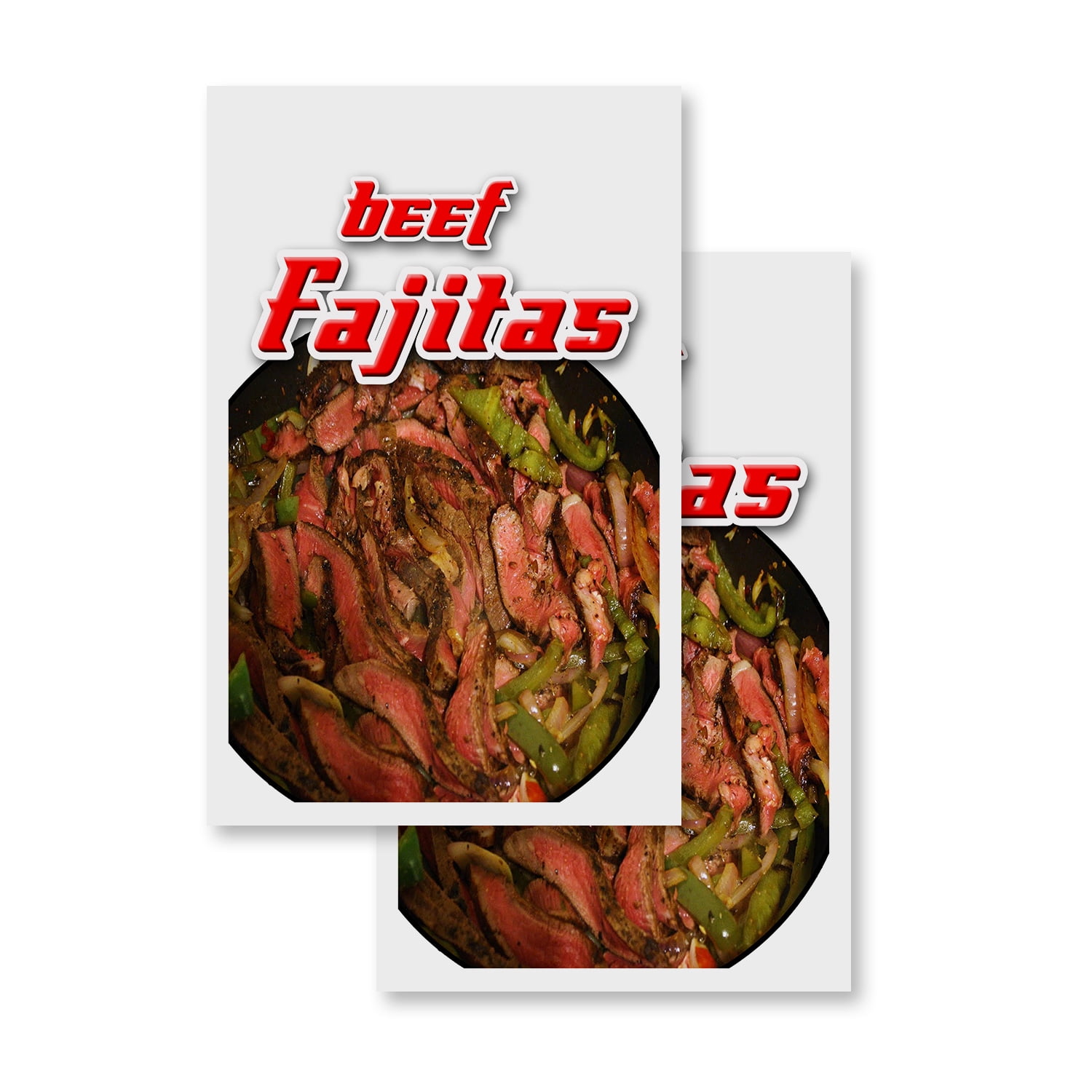 Beef Fajitas (2-PACK) 24" x 36" Vinyl Decals | Sign Insert Peel & Stick ...