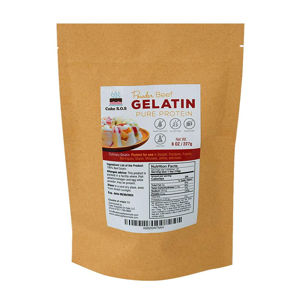 Beef Gelatin 8 oz - Natural Thickener, Rich in Collagen, Used in ...