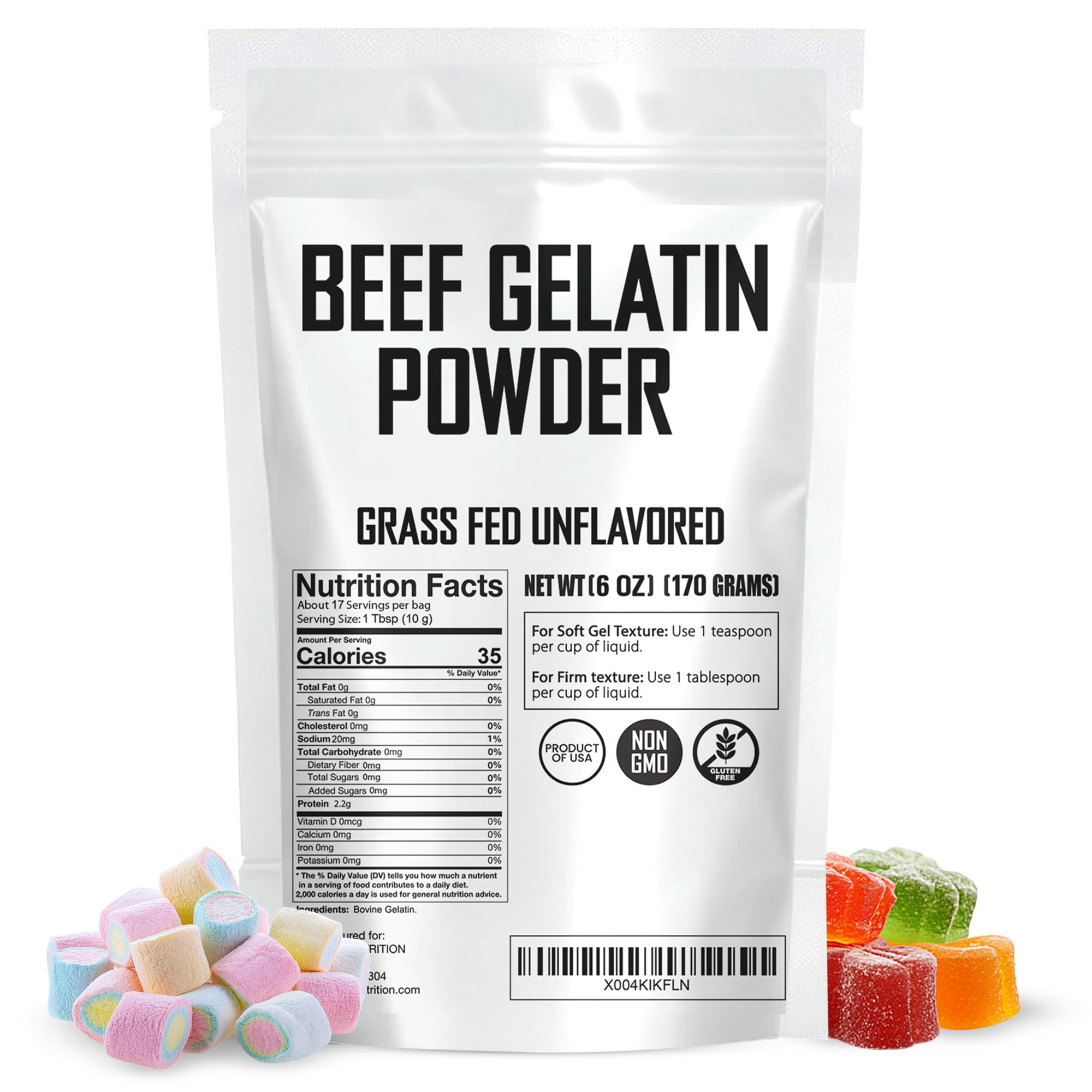FitLane Nutrition Beef Gelatin Powder, Grass-Fed, Unflavored, 6 oz, Non ...