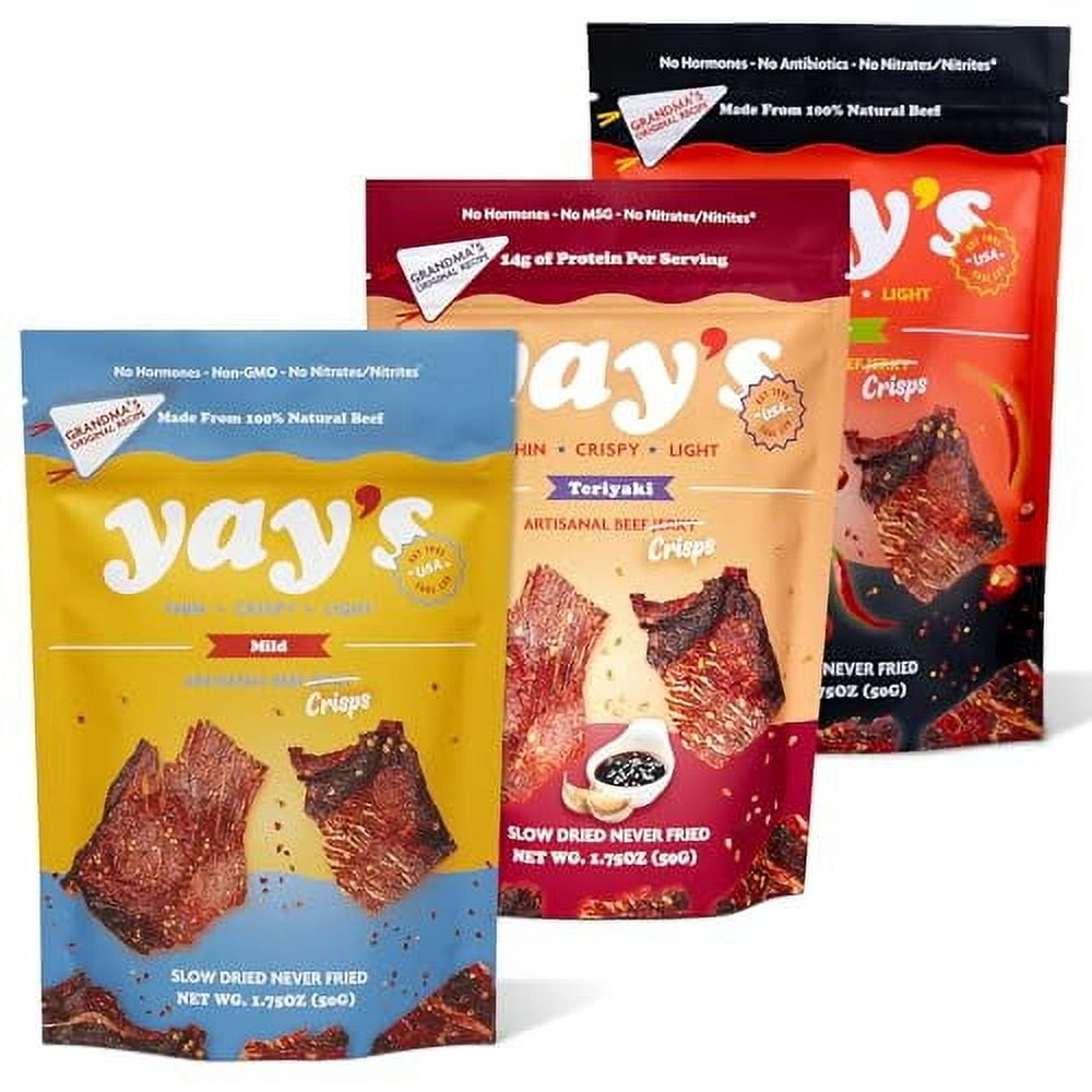 Beef Jerky Sampler Pack – Healthy High-Protein Snacks, Variety Pack of ...