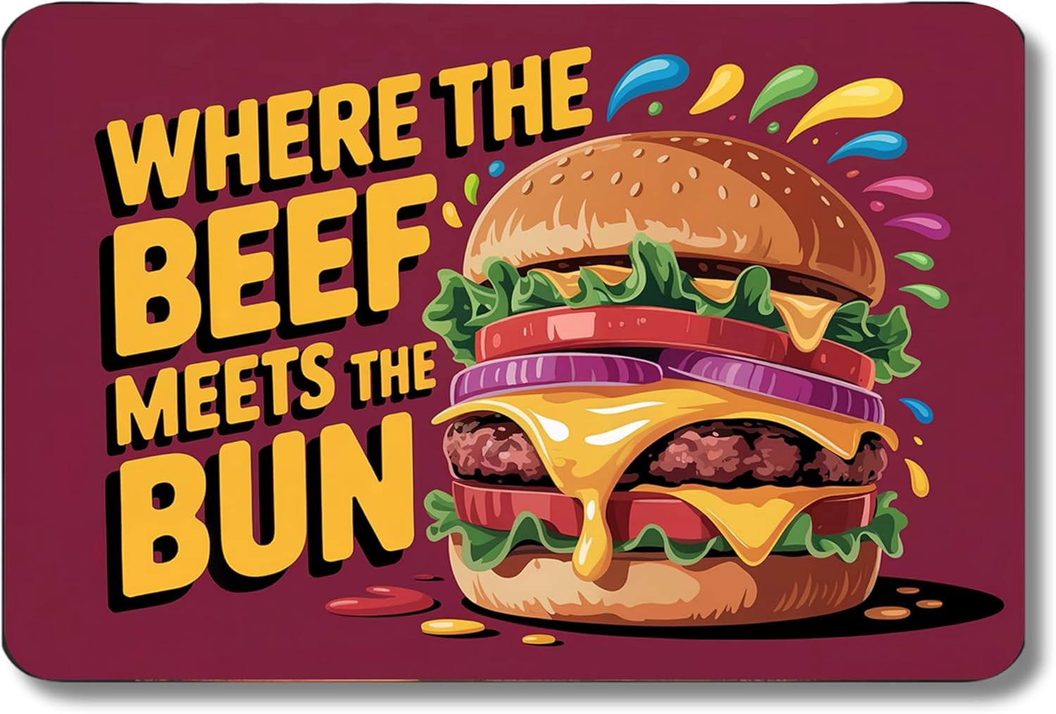 Where the Beef Meets the Bun Metal Poster by DC | Vintage Tin Sign Wall ...