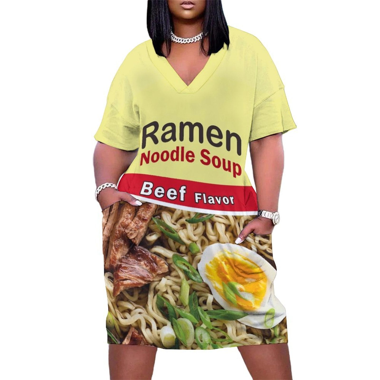 Beef Ramen Noodles Is Life Loose Pocket Dress dress for women long ...