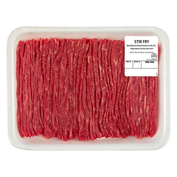 Bottom Round Beef for Stir Fry, Tray, Fresh, 0.6 - 1.12 lb - Walmart.com
