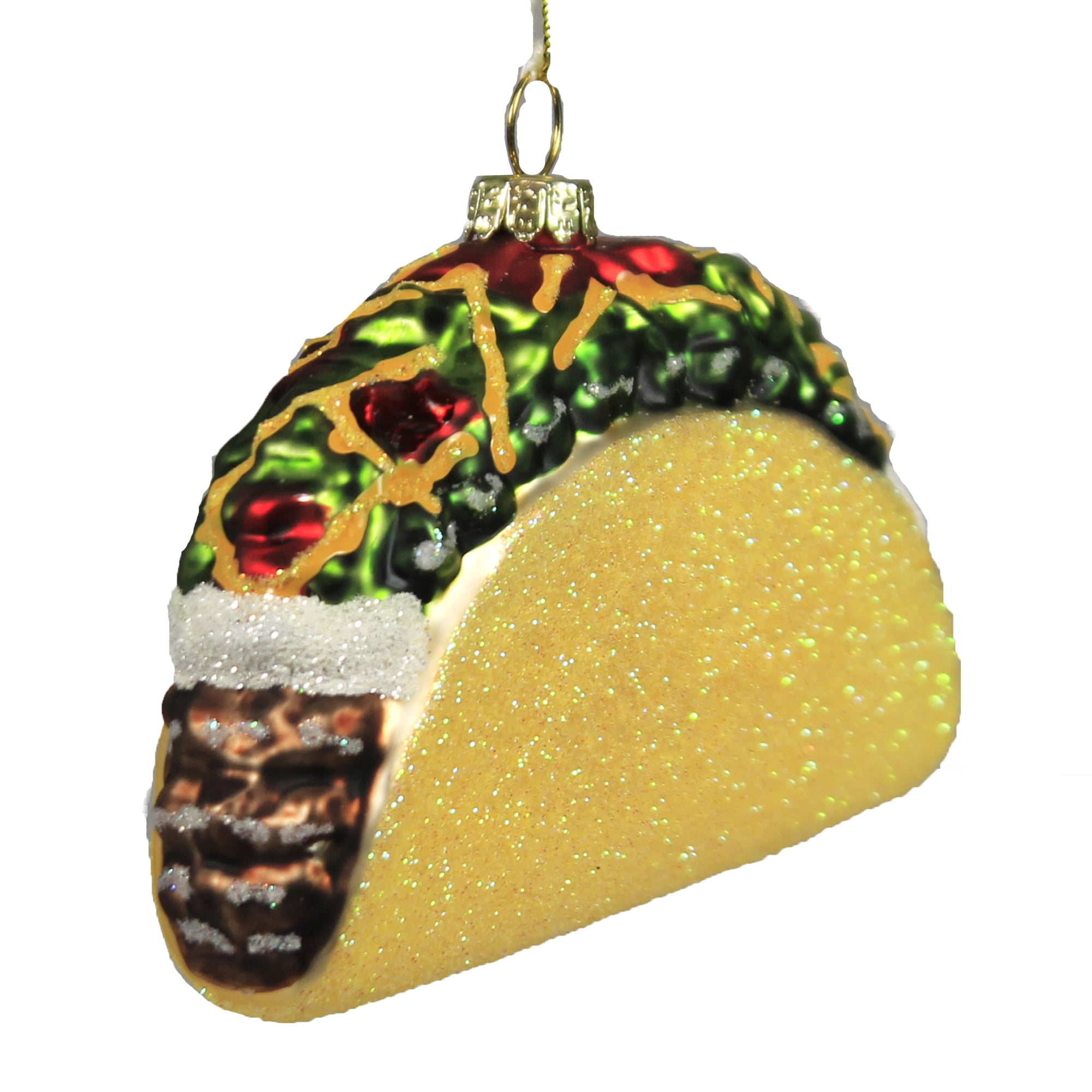 Beef Taco - 1 Glass Ornament 2.75 Inch, Glass - Mexican Lettuce Tomato ...