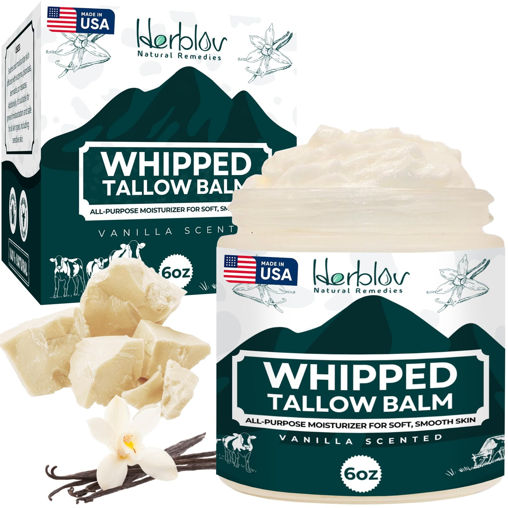 Beef Tallow Balm - WHF2 Natural Grass Fed Whipped Tallow Honey All ...