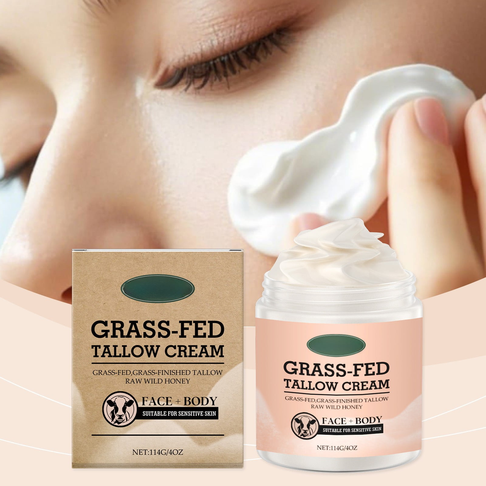 Beef Tallow Bee Cream for Skin, Beef Tallow for Face, Organic Beef ...