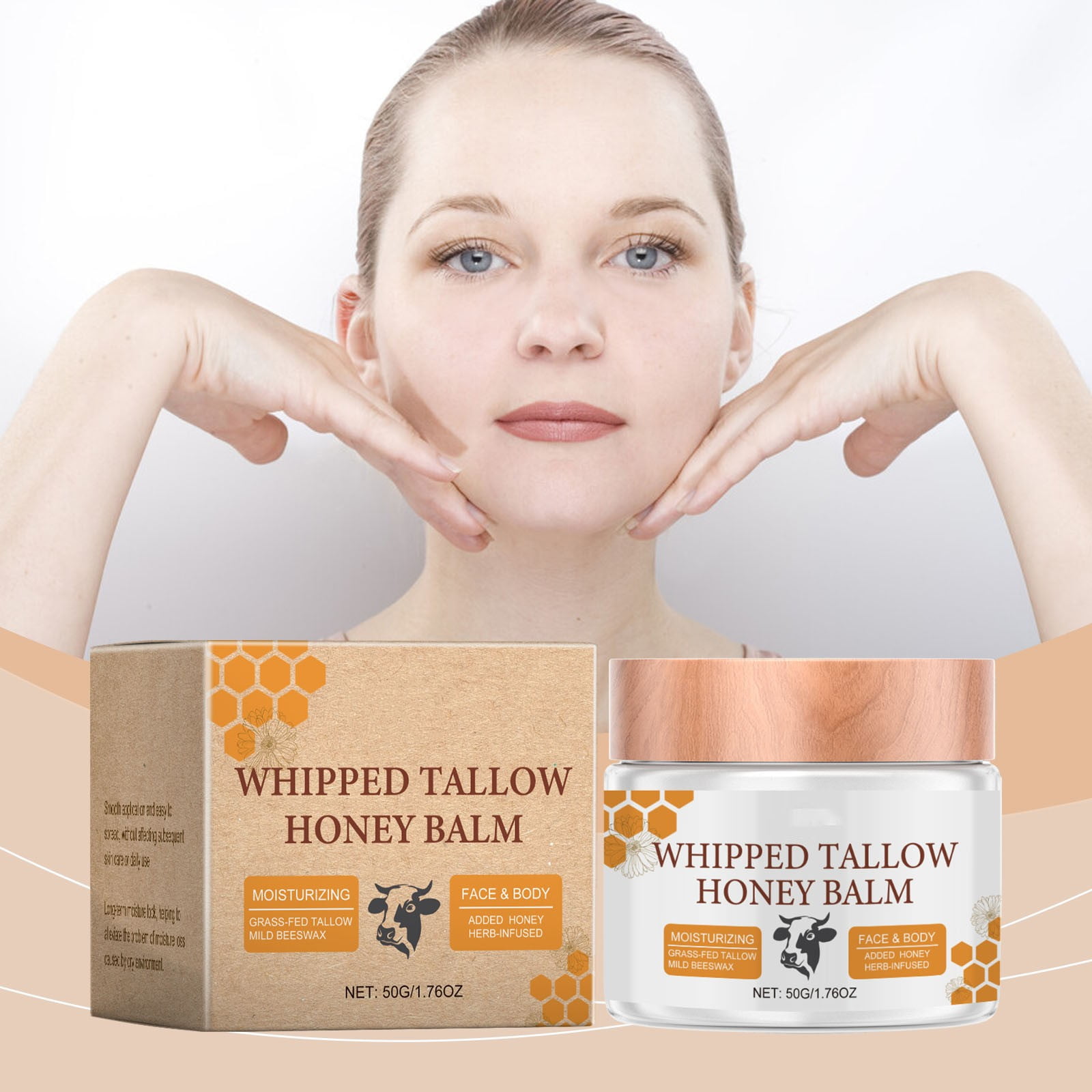 Beef Tallow Cow Fat Cream Honey Face Body Moisturizing Hydrating ...