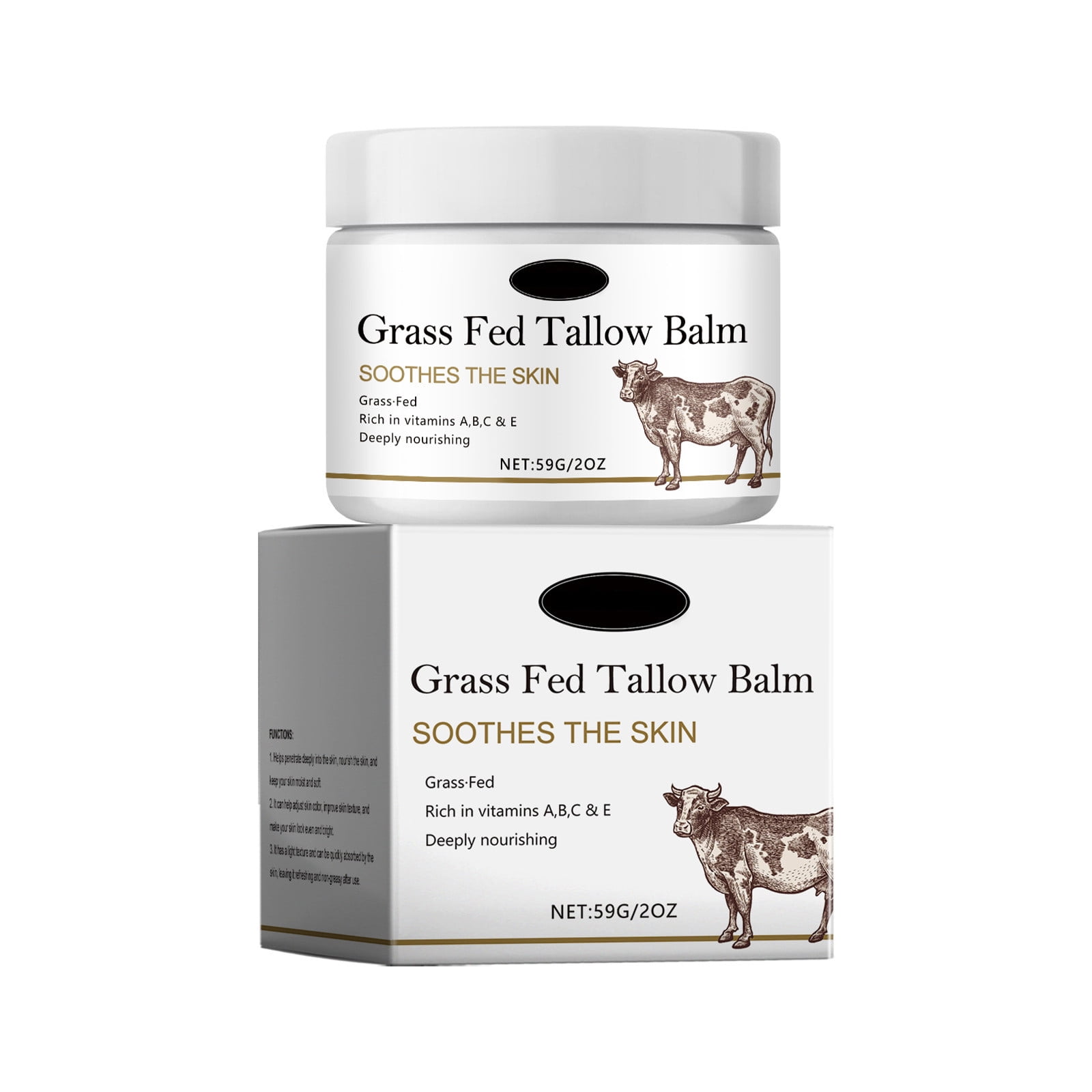 Beef Tallow Face Moisturizer | Grass Fed Whipped Tallow Balm for Face ...