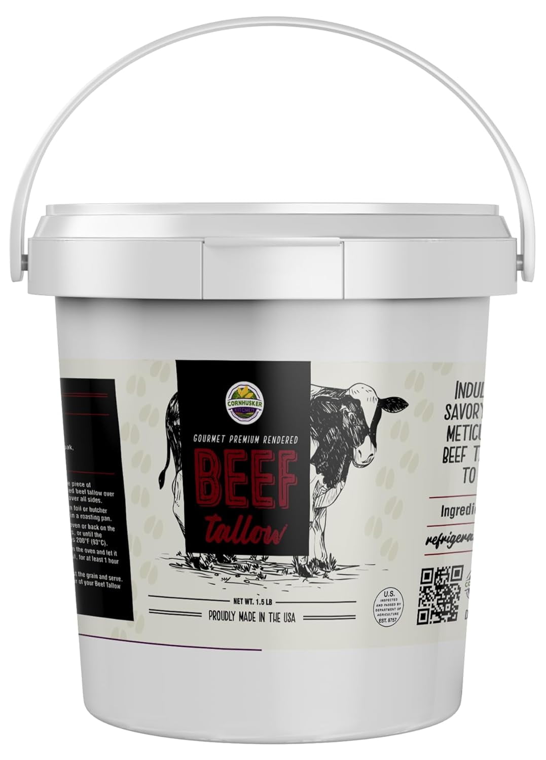 Beef Tallow - Grass fed Beef Tallow (1.5 Pound Tubs) - Walmart Business ...