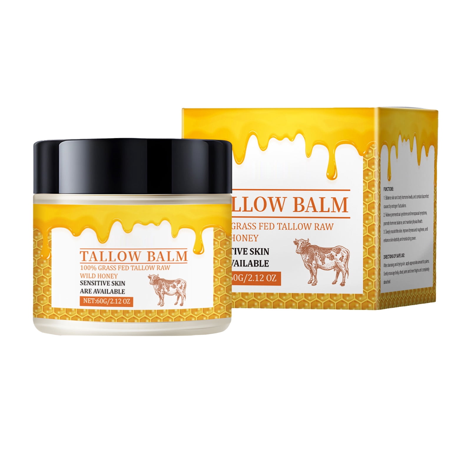 Beef Tallow & Honey Skin Balm Richly Moisturizing Balm with Grass - Fed ...