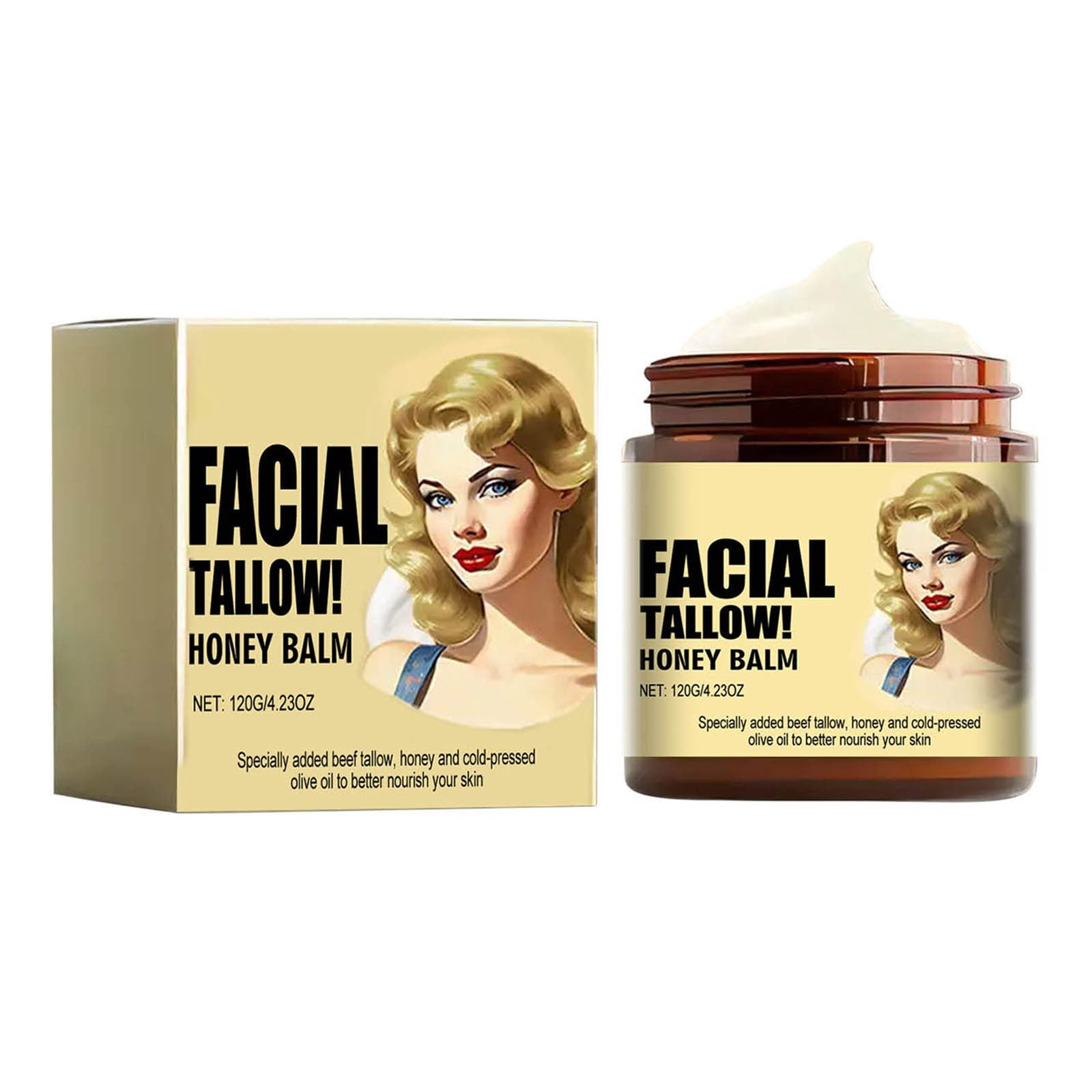 Beef Tallow and HoneyBalm, Beef Tallow for Skin, Face Moisturizer Cream ...