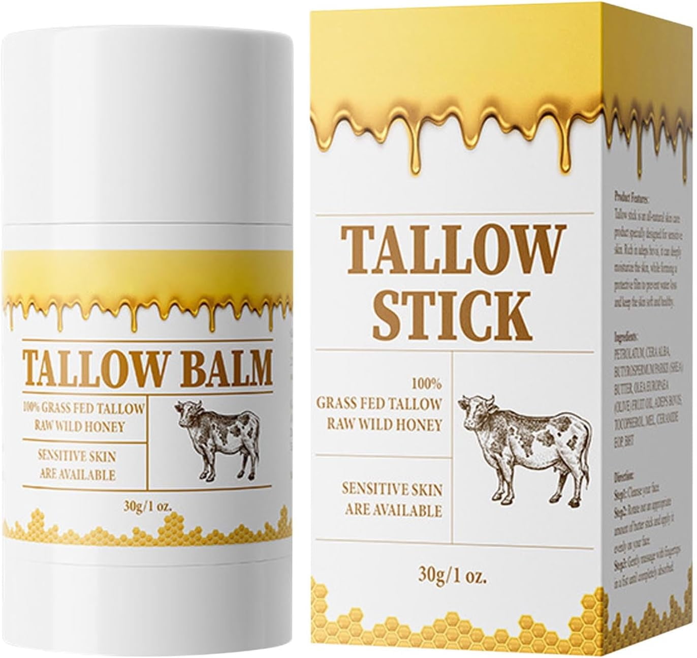 Beef Tallow Moisturiser Stick, Grass Fed Tallow Moisturiser Stick ...