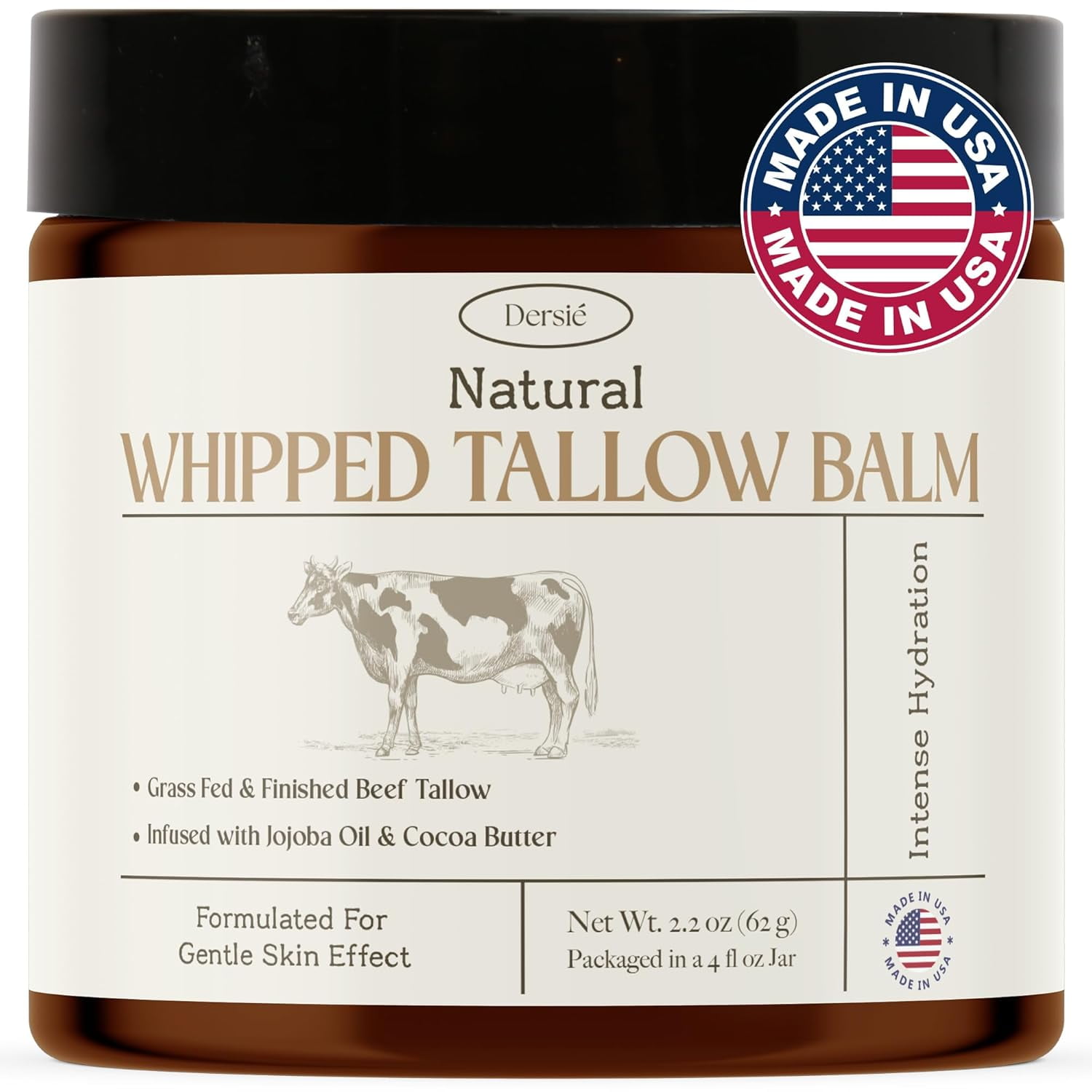 Beef Tallow for Skin: 100% Grass-Fed Whipped Tallow Balm for Deep ...