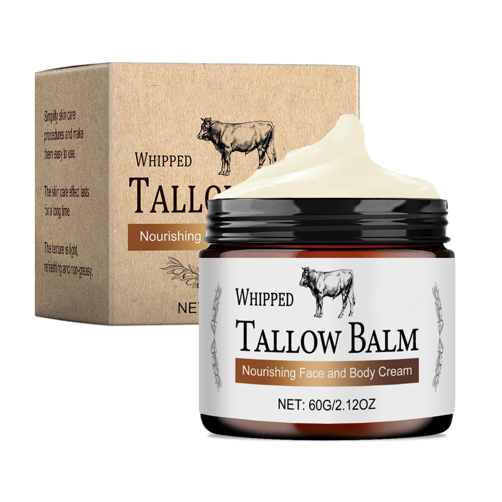 Beef Tallow for Skin,Beef SAF21 Tallow Moisturizer,Beef Tallow Balm,100% Grass Fed Beef Tallow ...
