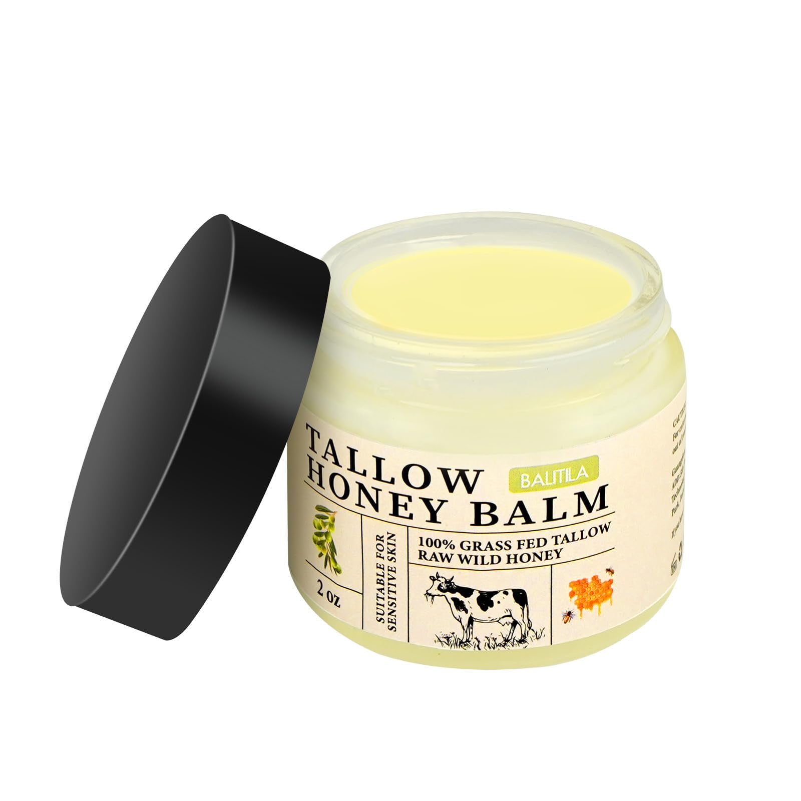 Beef Tallow for Skin - Grass Fed Tallow and Honey Balm with Natural ...