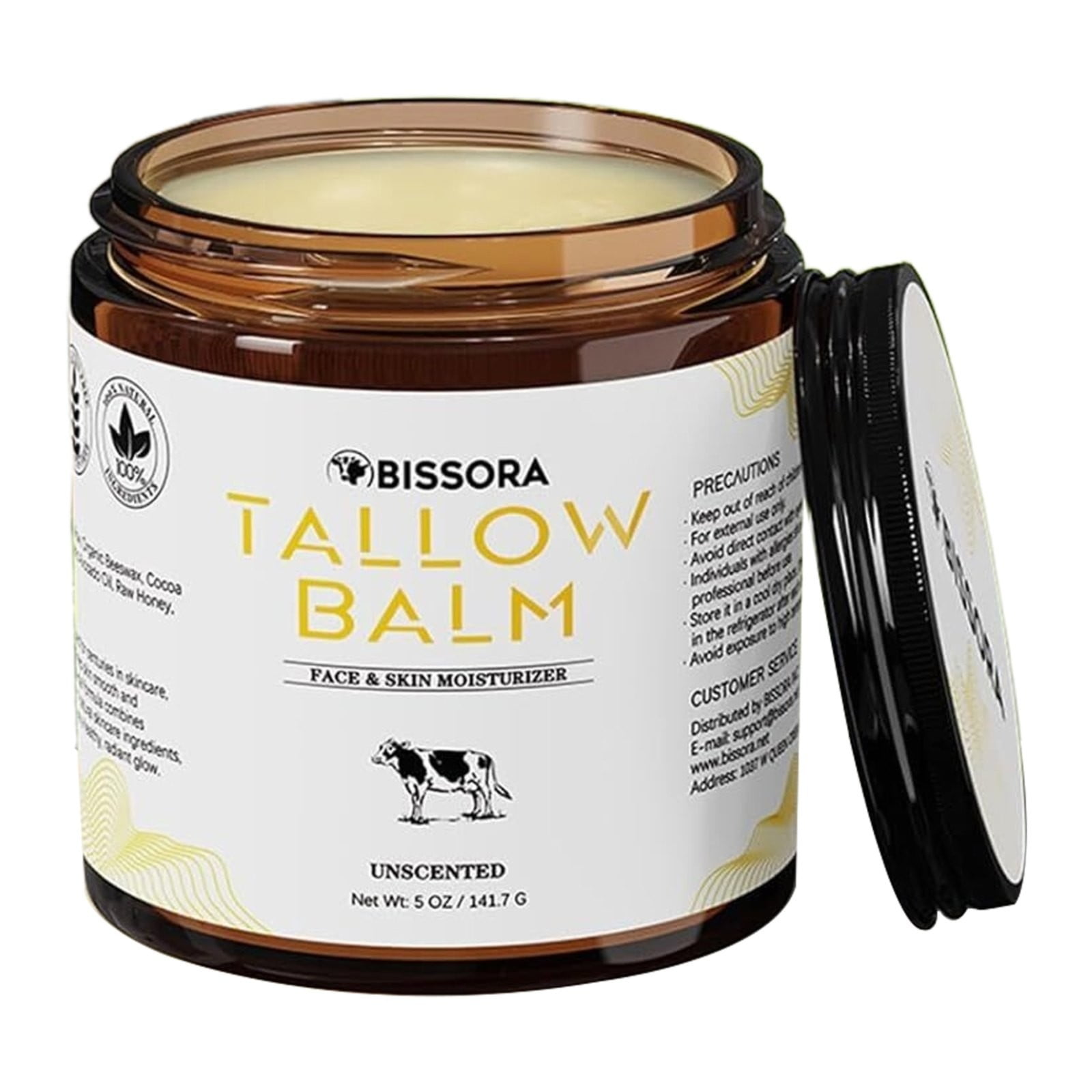 Beef Tallow for Skin, Organic Grass-Fed Beef Tallow Balm with Raw Honey ...