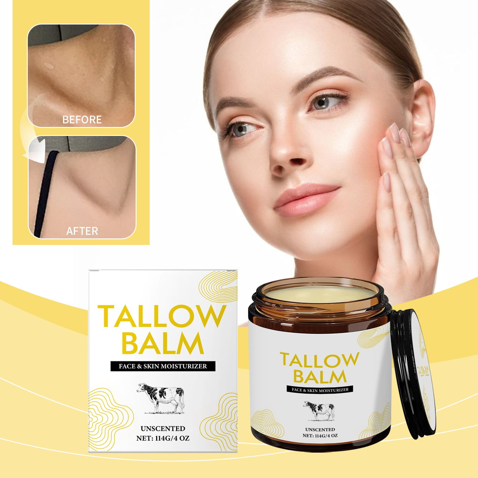 Beef Tallow for Skin, Organic Tallow and Honey Balm for Face, Natural ...