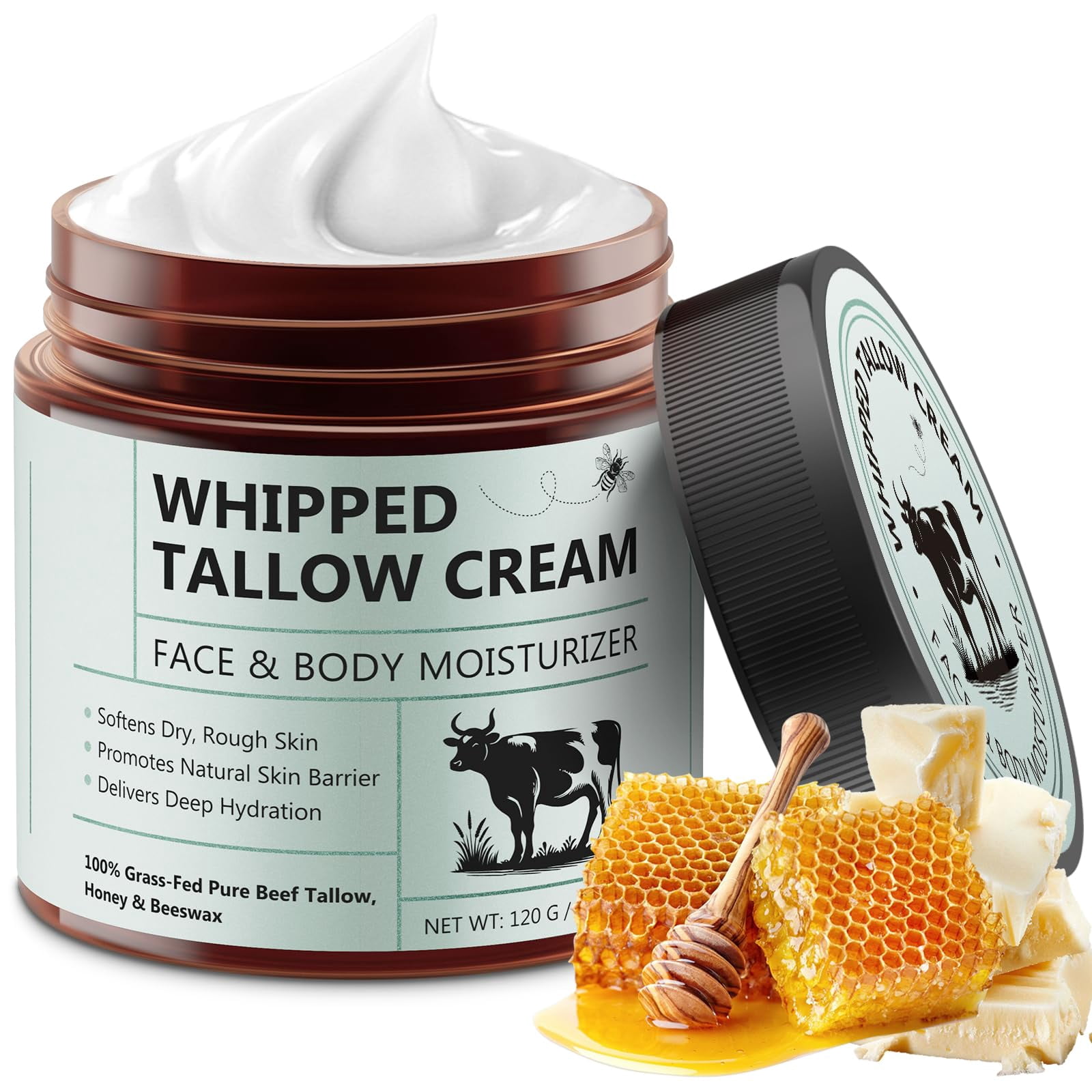 Beef Tallow Skin, TGF4 Whipped Tallow Cream Organic Face, 100% Grass ...