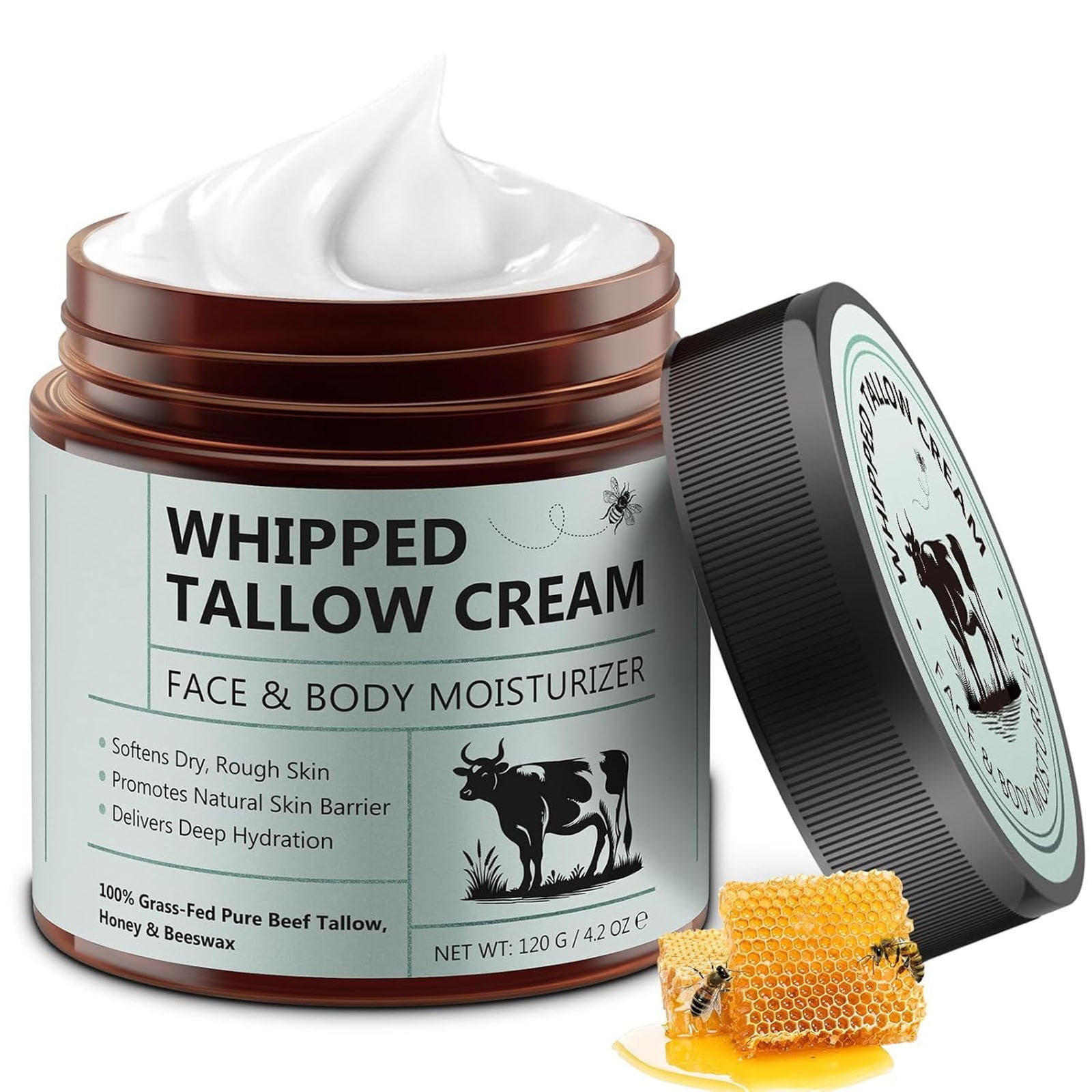 Beef Tallow for Skin, Tallow and Honey Balm 4.2oz, Beef Tallow for Face ...