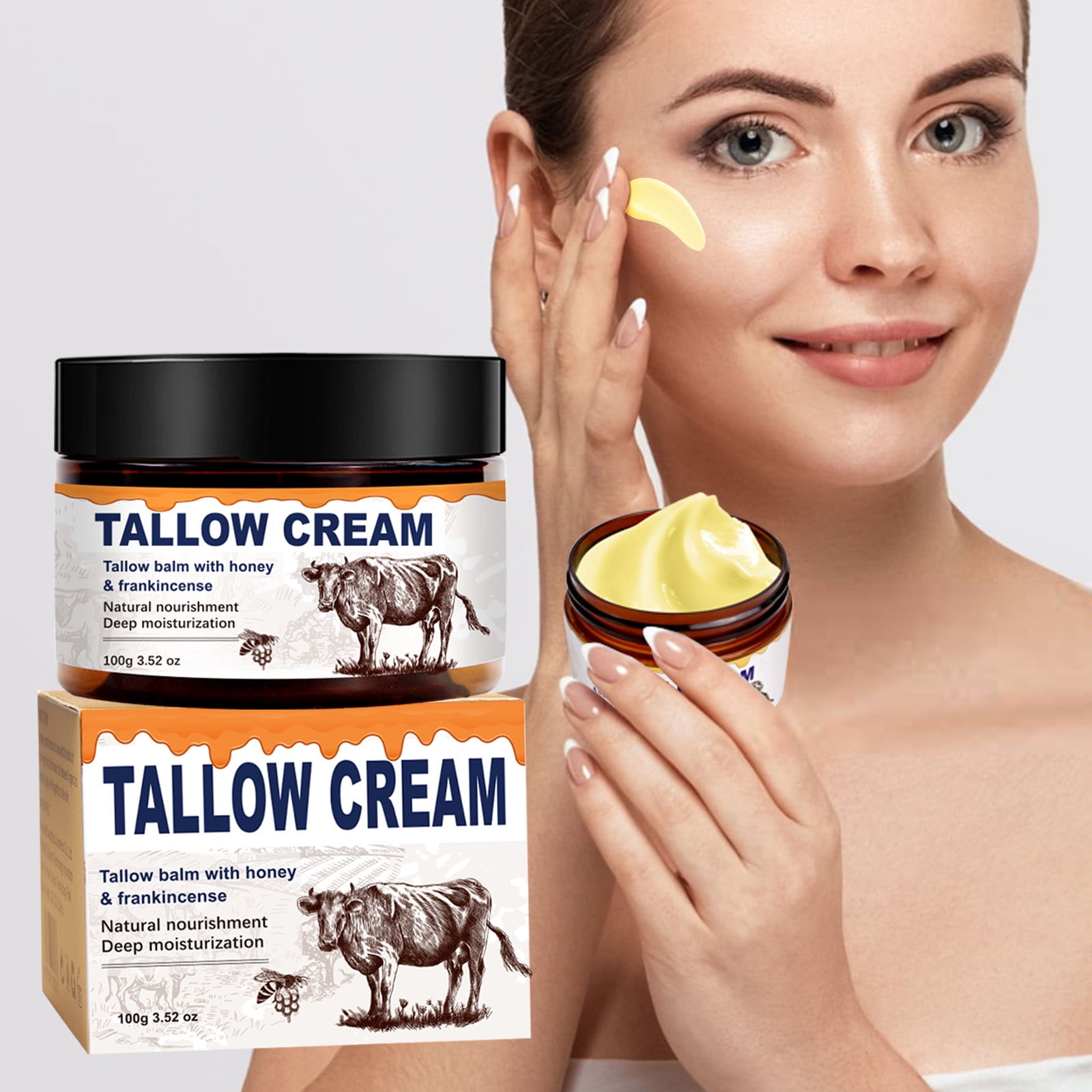Beef Tallow for Skin, Tallow and Honey Balm 4.2oz, Deep Nourishing Face ...