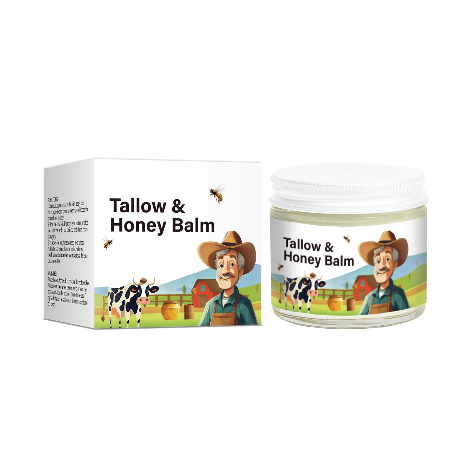 Beef Tallow for Skin, Tallow and Honey Balm, Organic Grass-Fed Beef ...