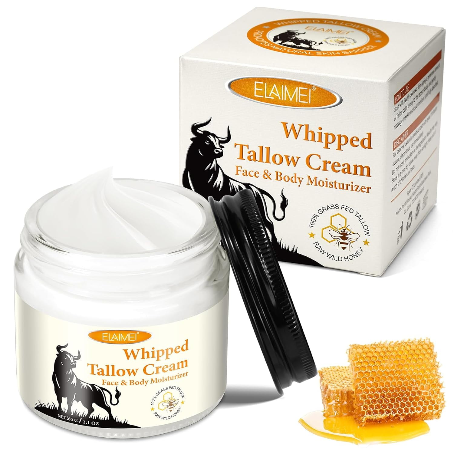 Beef Tallow for Skin, Whipped Tallow & Honey Balm, Organic Tallow Face ...