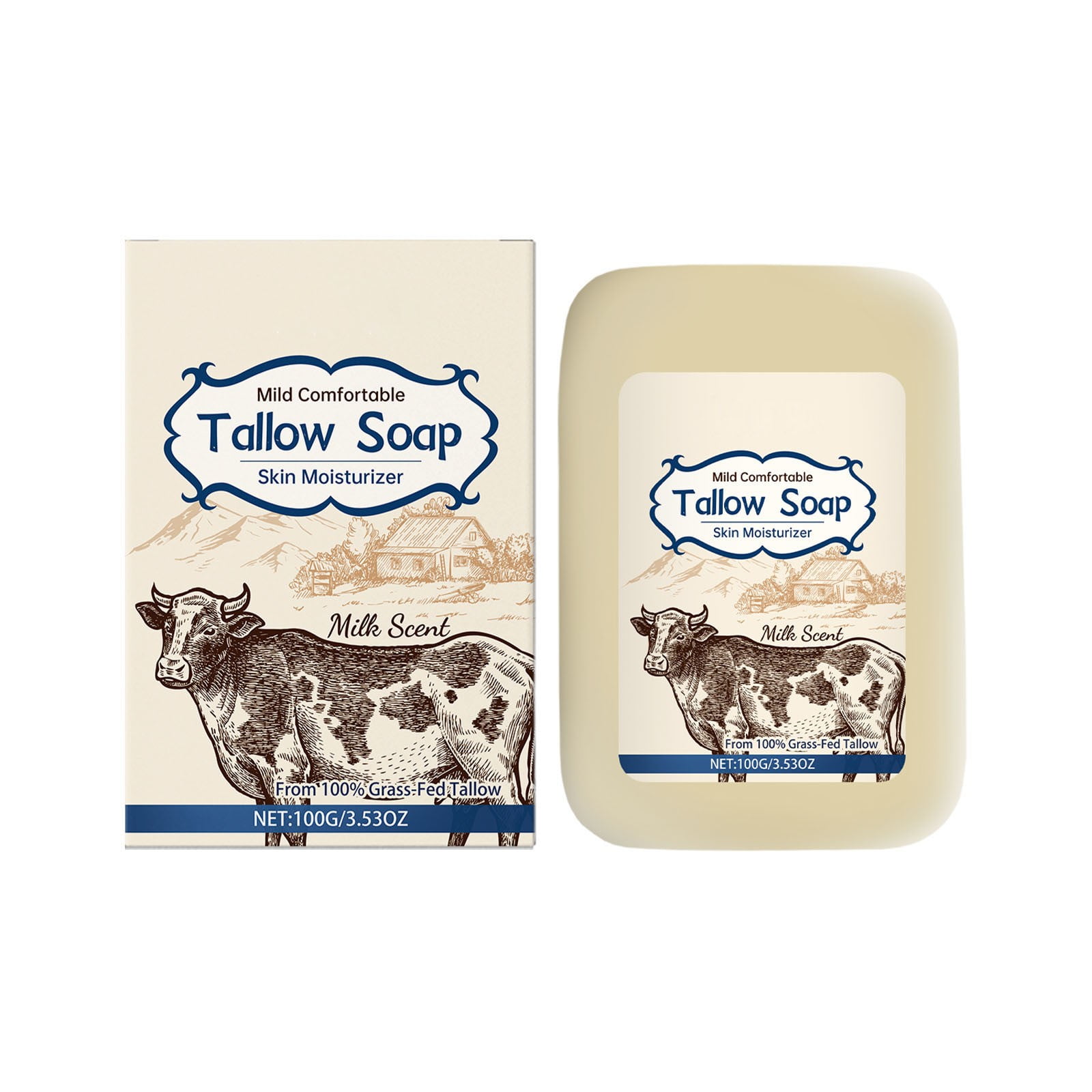 Beef Tallow Soap, 100% Pure Natural Tallow Balm Soap Bar for Face and ...
