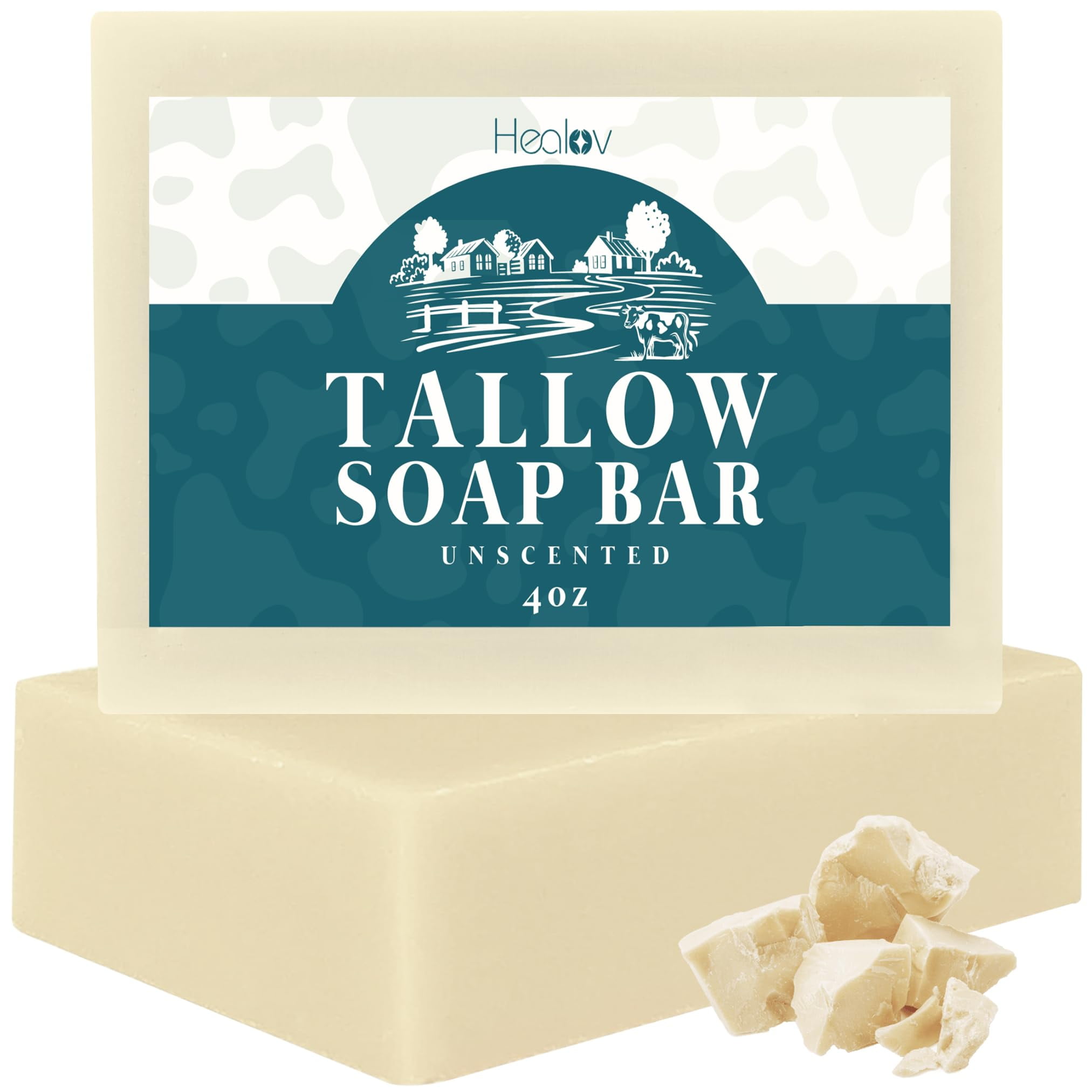Beef Tallow Soap Bar WHF2 - All Natural Grass Fed Tallow Soap Unscented ...