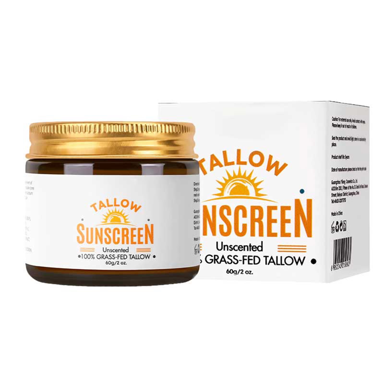 Beef Tallow Sunscreen SPF 50+ Organic Natural Grass-Fed Hyaluronic ...