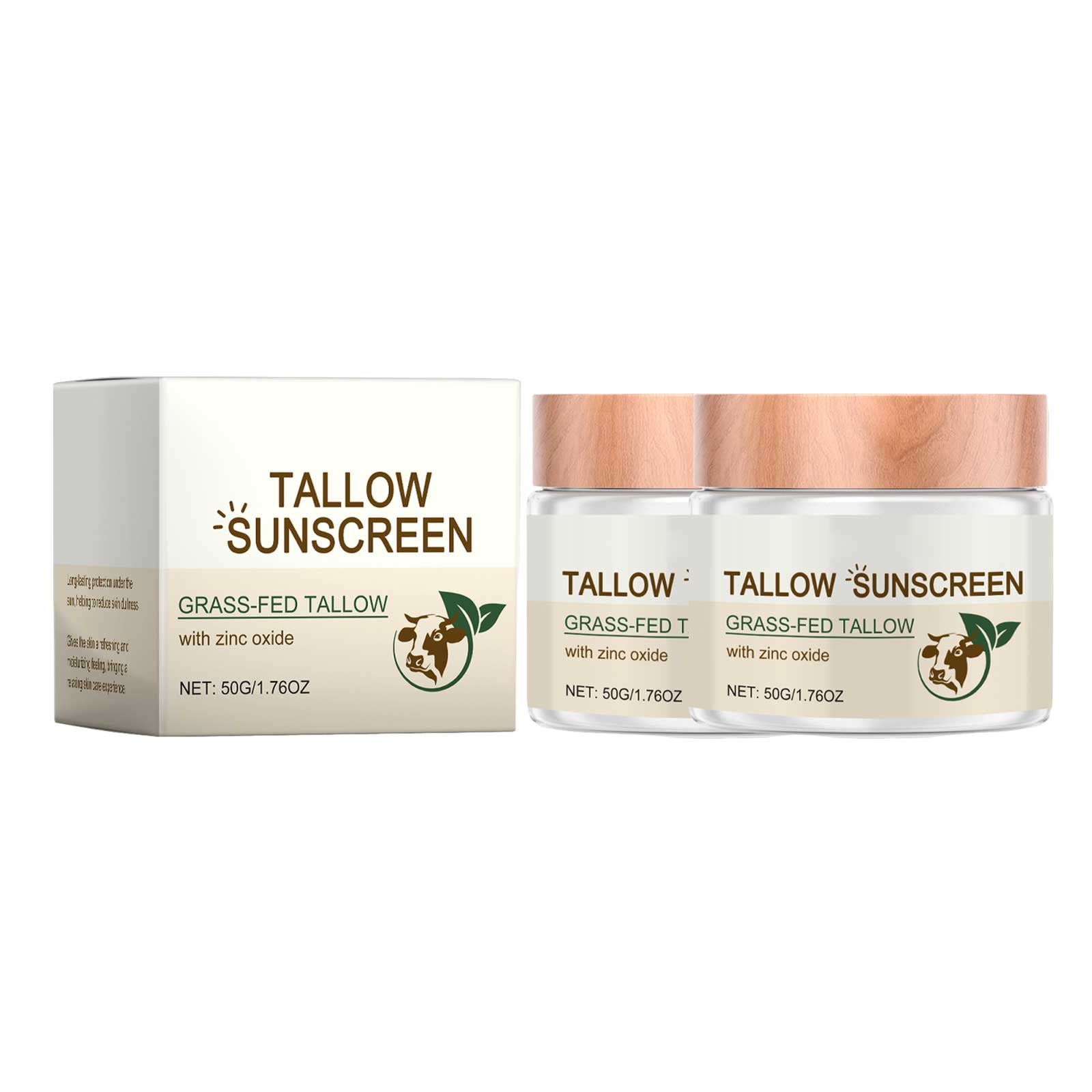 Beef Tallow & Zinc Oxide Balm: Natural Sun Shield Formula Non Greasy ...