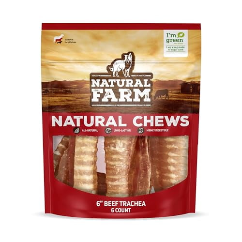 Beef Trachea For Dogs (6 Inch, 6 Pack)- 100% Beef,Odor Free Trachea Dog ...