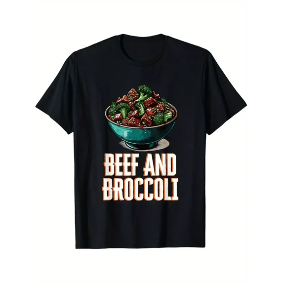Beef and Broccoli Fast Food Fanatic Casual Graphic Unisex T-Shirt ,up ...