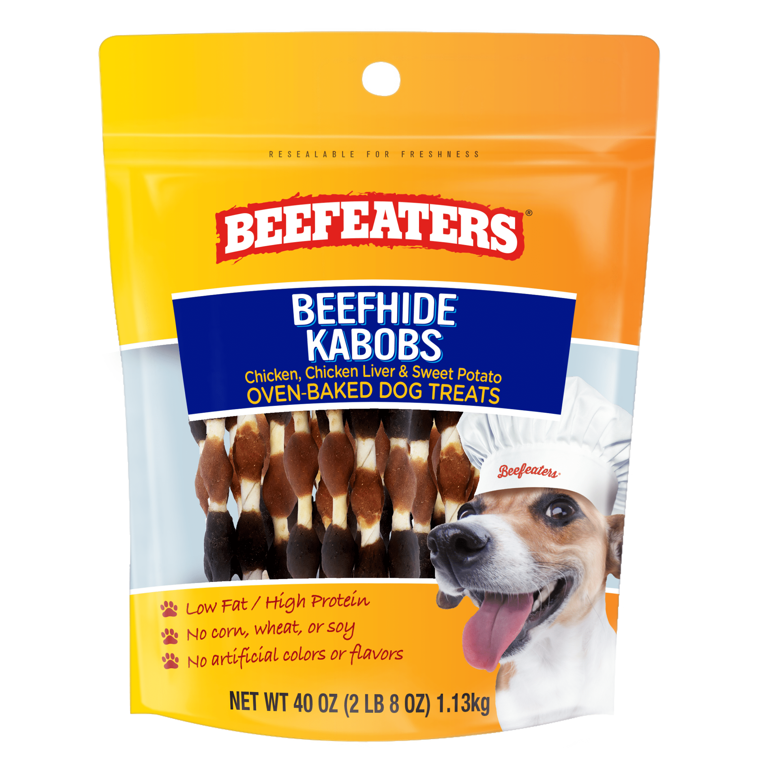 Beefeaters Beefhide Kabobs 40oz – Dog Treat. Triple Flavor with Real ...