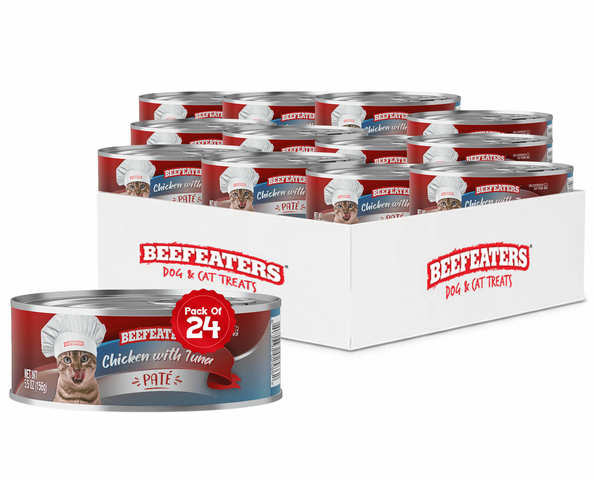 Beefeaters Chicken with Tuna Pate Wet Cat Food 5.5oz (24-Pack) | Adult ...