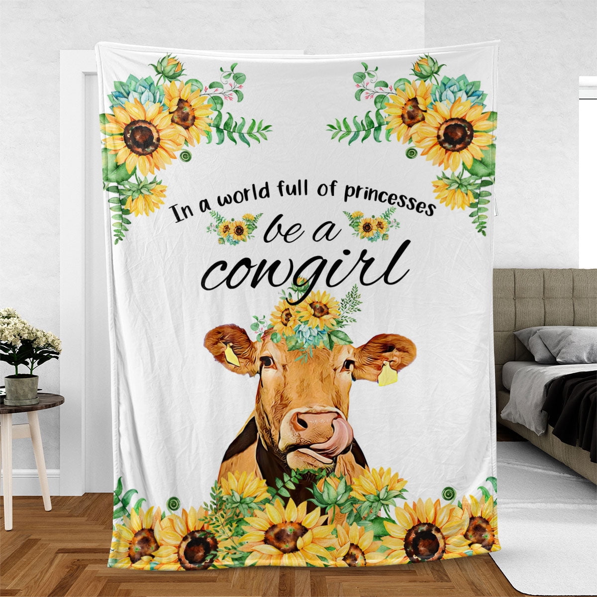 Beefmaster Be A Cowgirl Blanket, Farmer, 60x80in Fleece Blanket ...