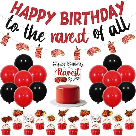 Beefsteak Birthday Decorations Set, Happy Birthday To The Rarest Of All ...