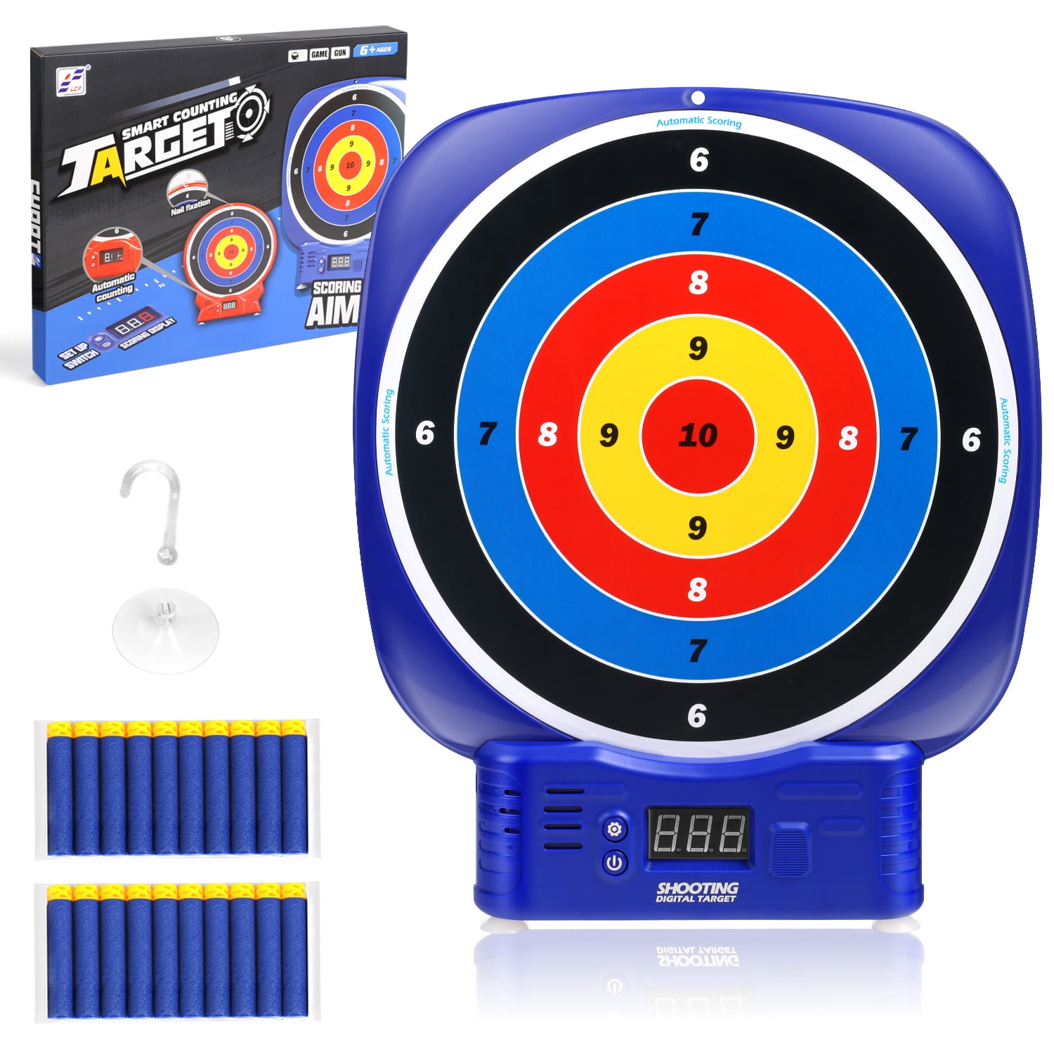 Beefunni Digital Shooting Targets Toy with 20 Foam Dart, Boy Toys Ages ...