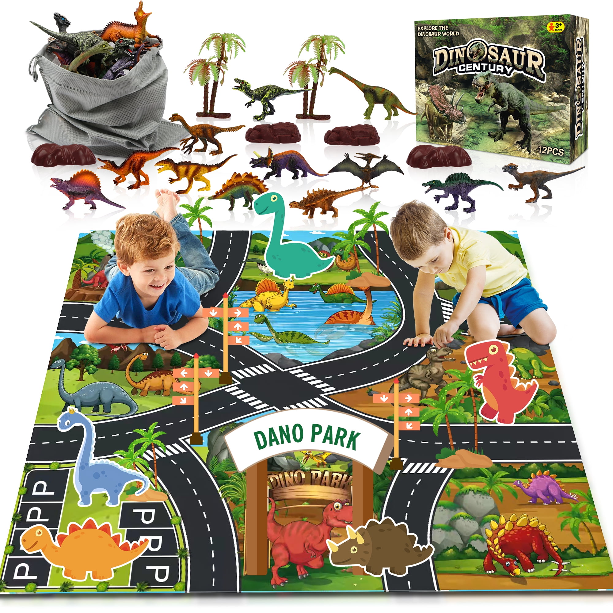 Beefunni Dinosaur Playset for Kids, 12 Realistic Figures, Educational ...