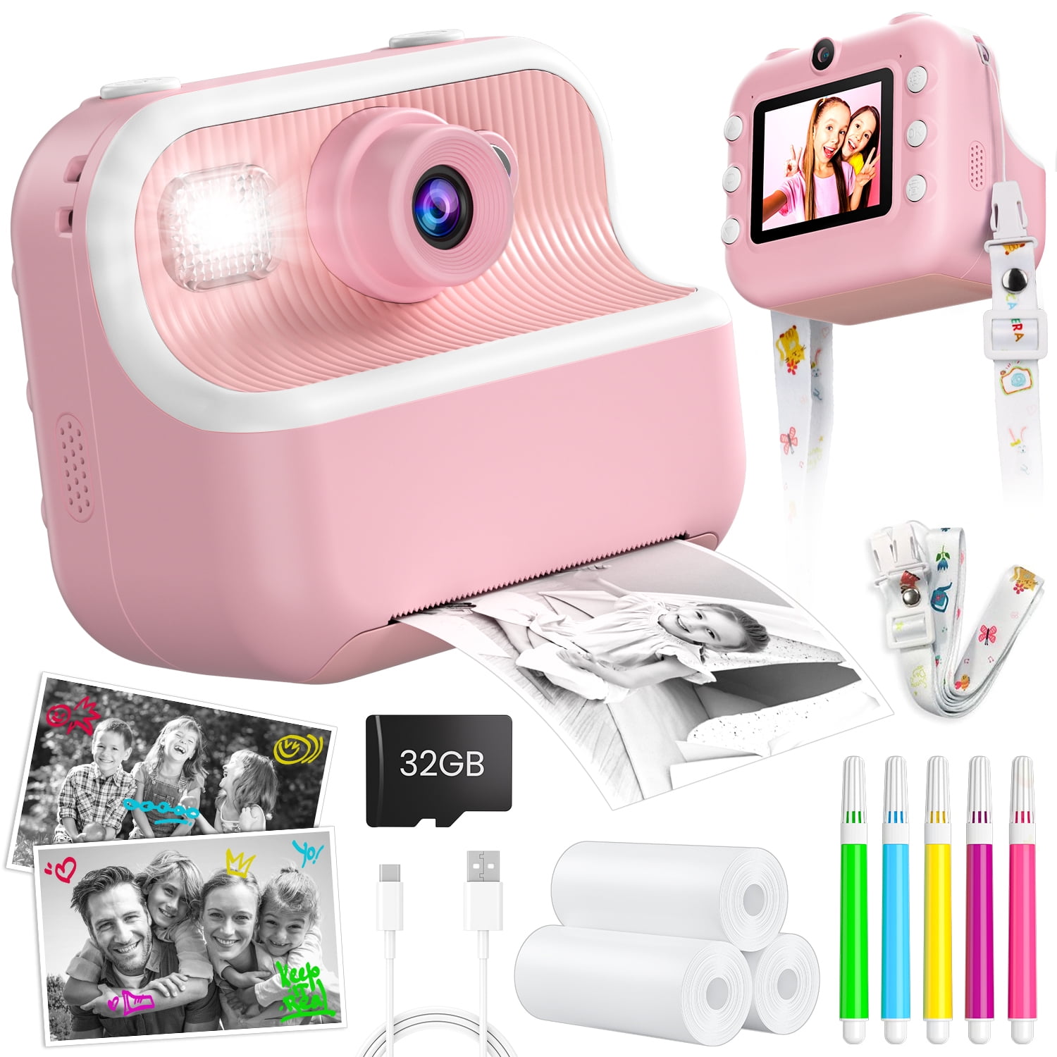 Beefunni Kids Digital Camera Instant Print, Christmas Birthday Gifts ...