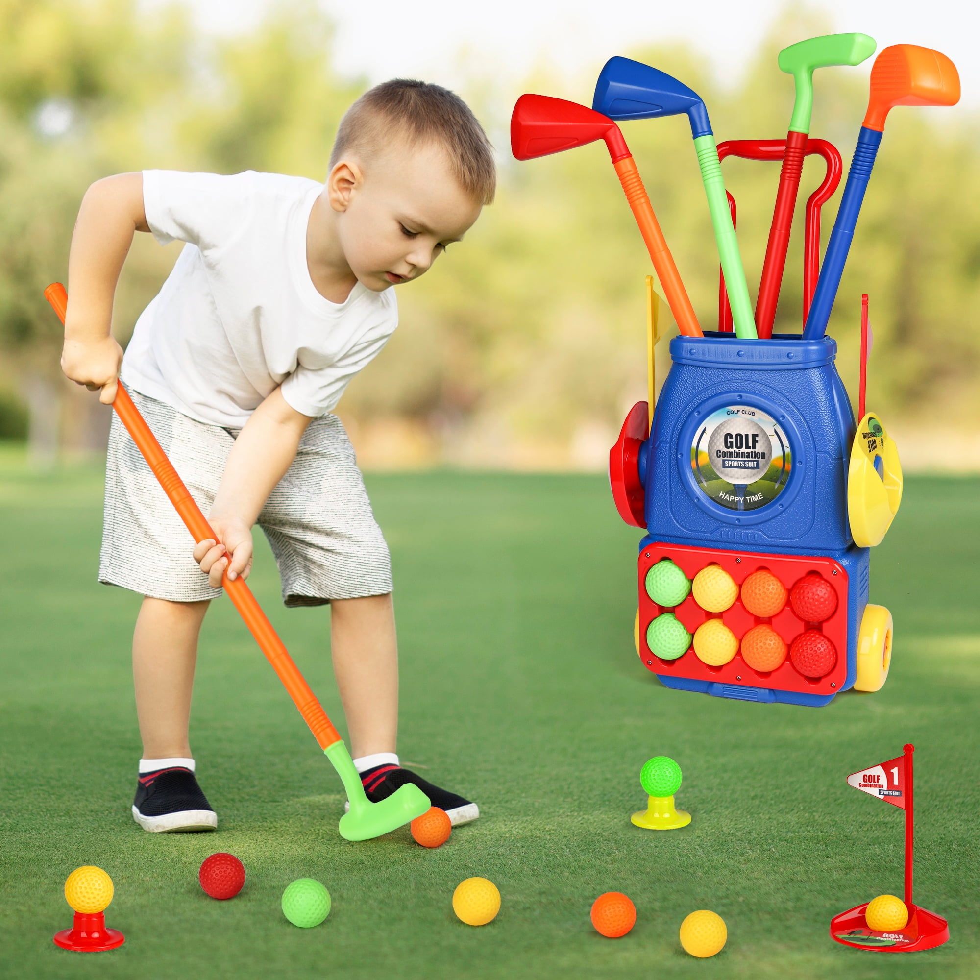 Beefunni Kids Plastic Golf Play Set, Sports Kit for Boys Girls 3-6 ...