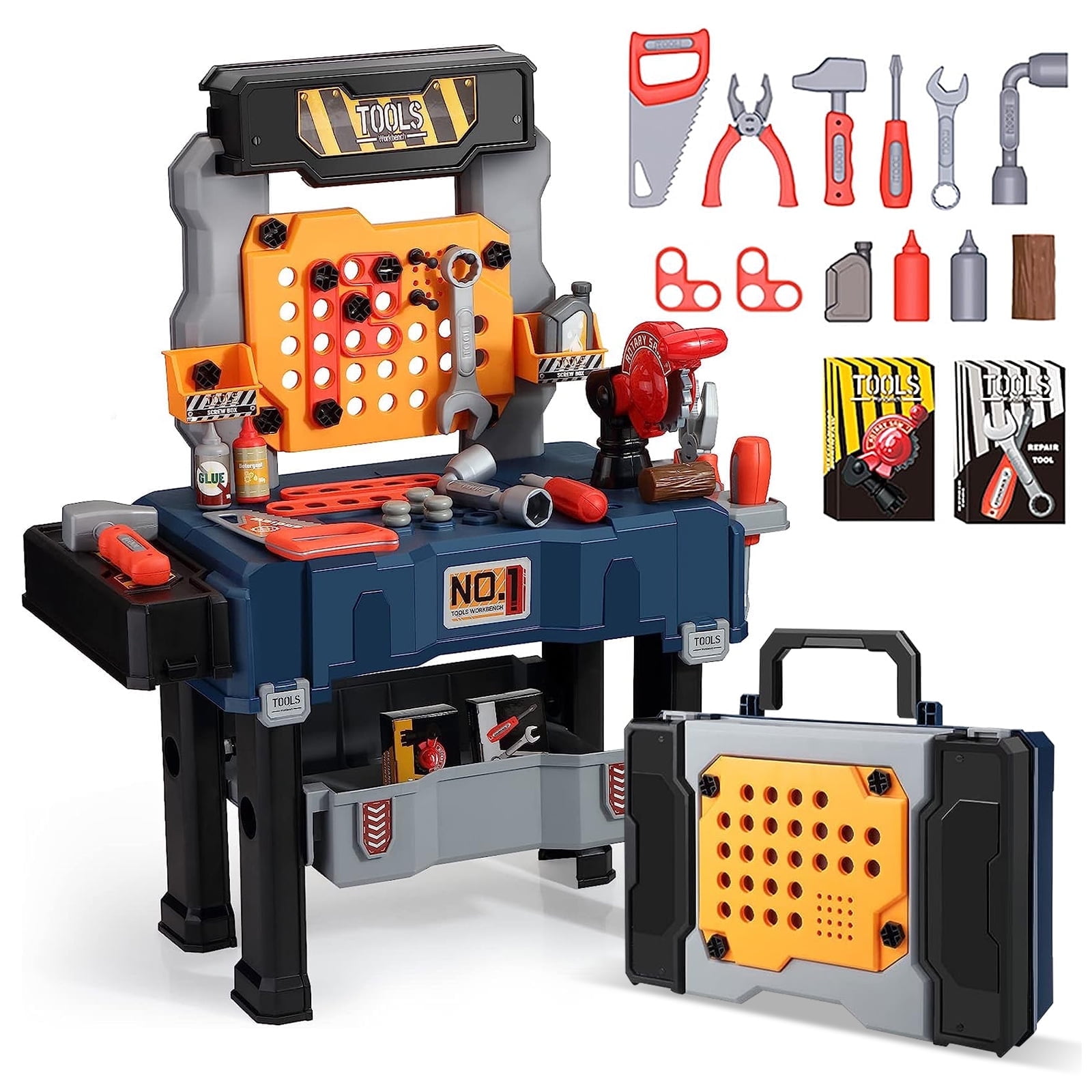 Beefunni Kids Tool Set, Toddler Workbench with Drill, Construction ...