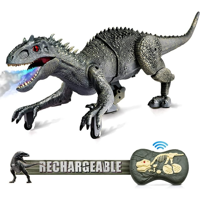 Beefunni Remote Control Dinosaur Toys for Kids,Walking & Roaring Simulation Indominus Rex ...