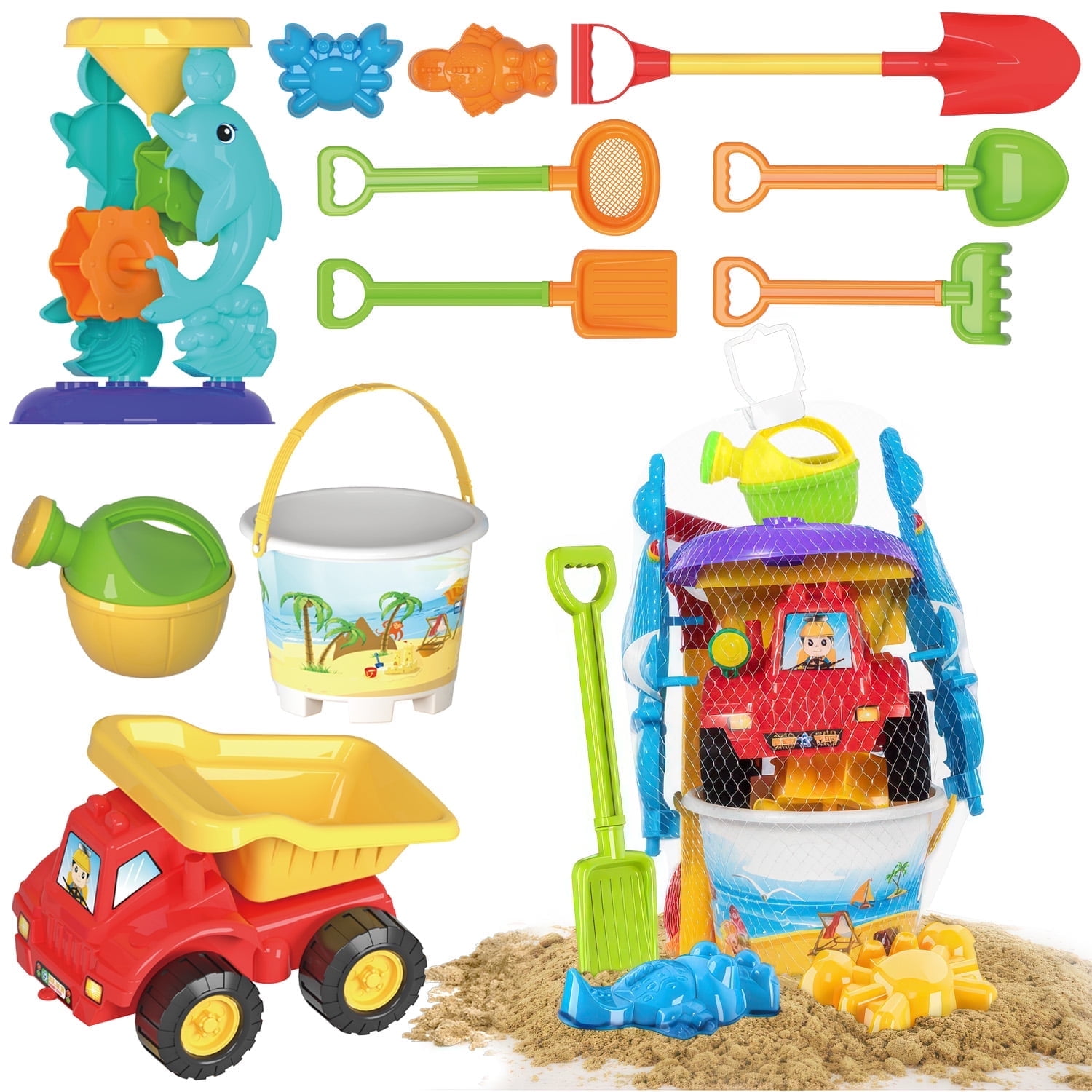 Beefunni Beach Toys, Sand Toys for Toddlers Kids, Sandbox Toys Beach ...