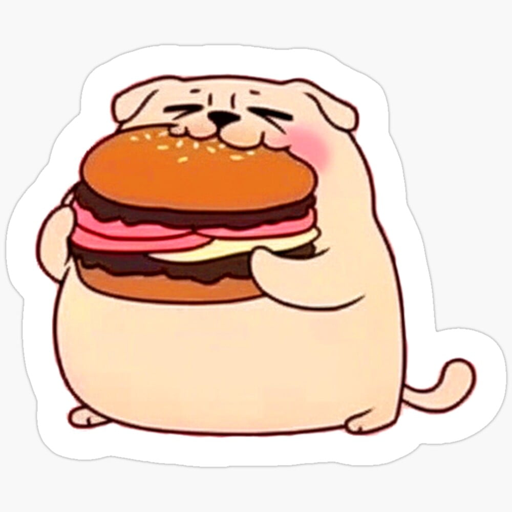 Beefy Bites The Pug Sticker Phone Decal Water Bottle Stickers Car ...