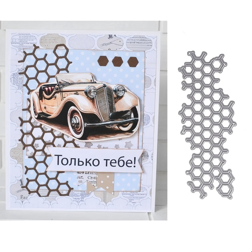 Beehive Die Cuts for Card Making, Ouginx Hexagonal Grids Metal Cutting ...