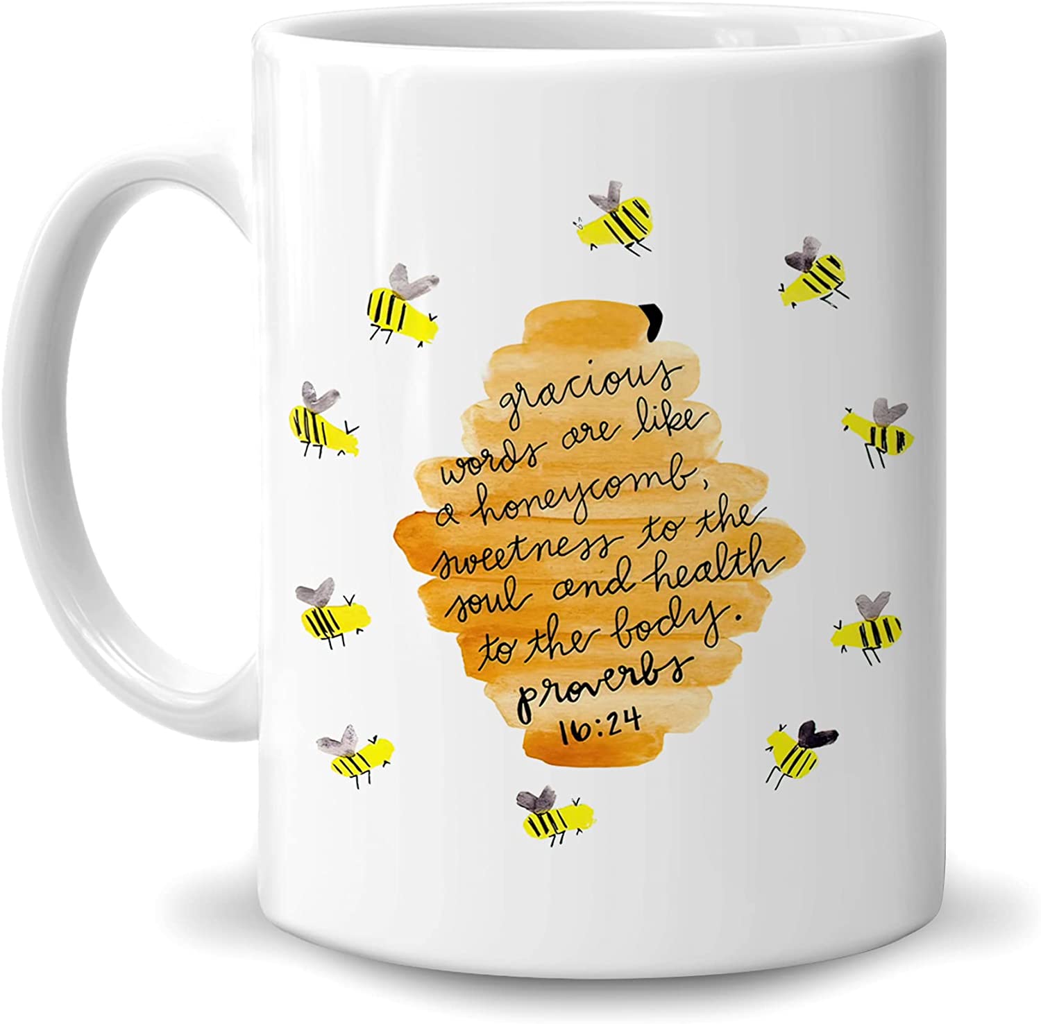 Beehive Gracious Words Are Like 11oz White Ceramic Coffee Tea Mug ...